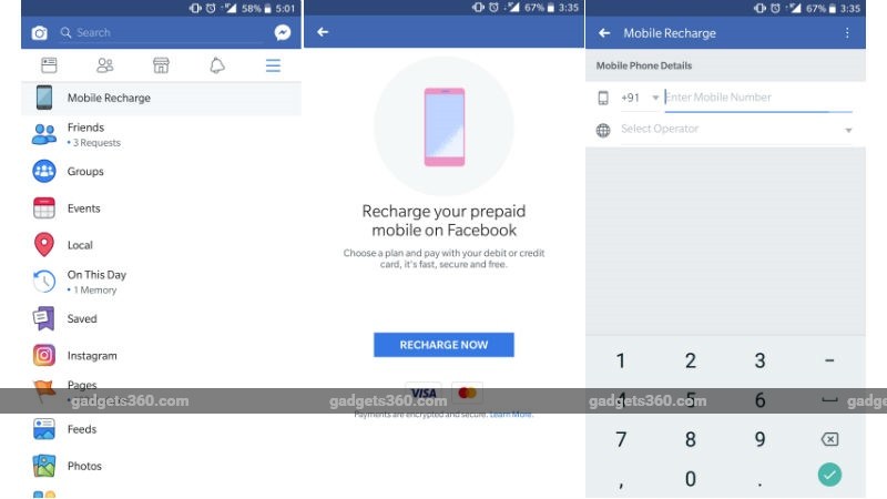 Facebook Users in India Can Now Recharge Their Mobile Number Using its ...